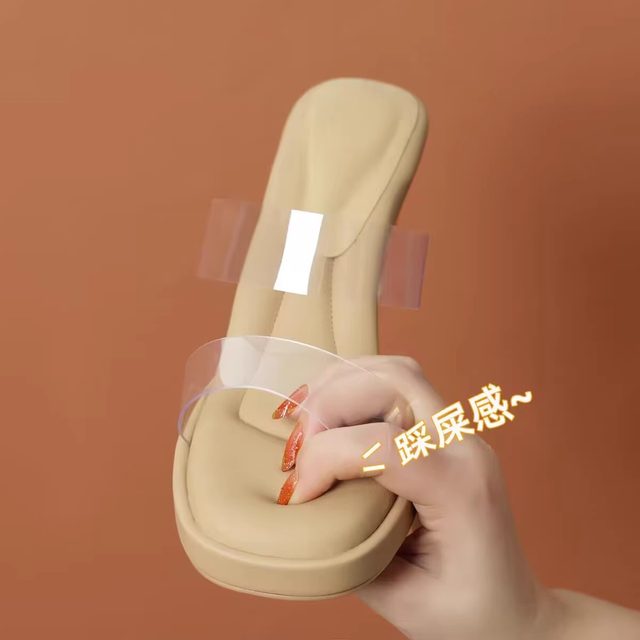 Sticky-soled waterproof platform transparent high heels for women 2025 ...
