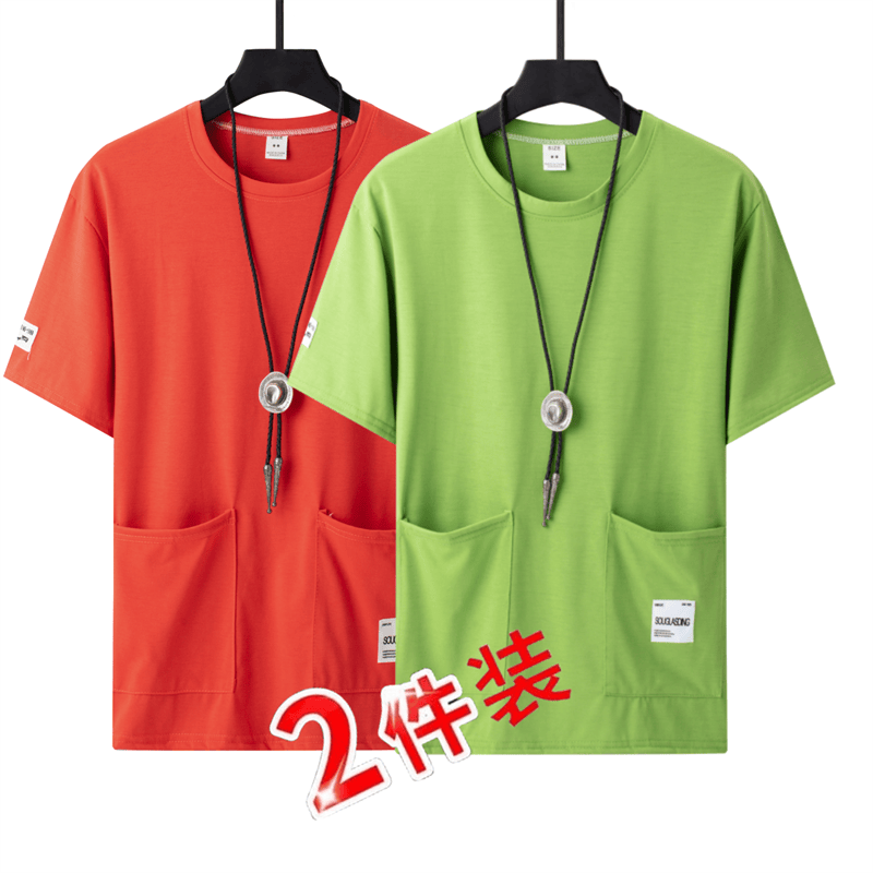 2024年夏季新款口袋短袖t恤男宽松美式工装t恤男半袖体恤衫上衣男-Taobao
