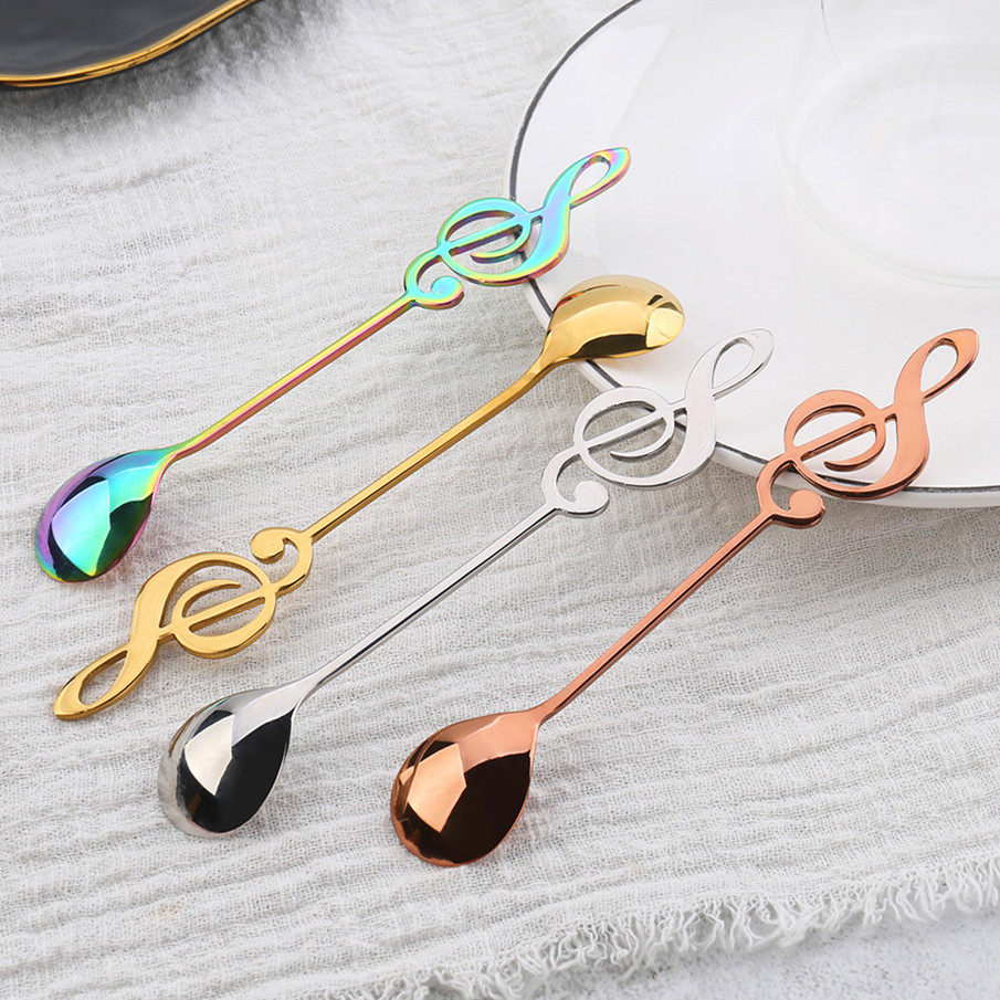 304 stainless steel spoon music charm creative coffee spoon stirring ...