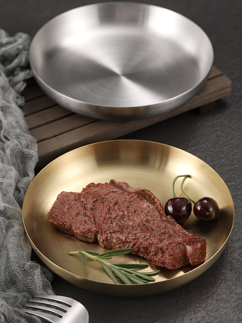 Creative Belt Snack Disk Stainless Steel Golden Dessert Disc Commercial ...