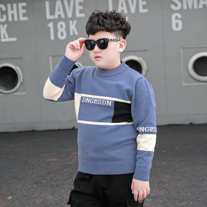 Fat children's clothing for boys, plus fat to increase sweater, autumn ...