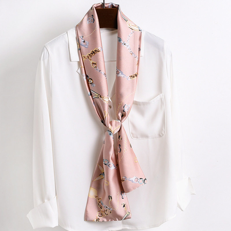 2021 new spring and summer silk scarf small square scarf women Korean ...