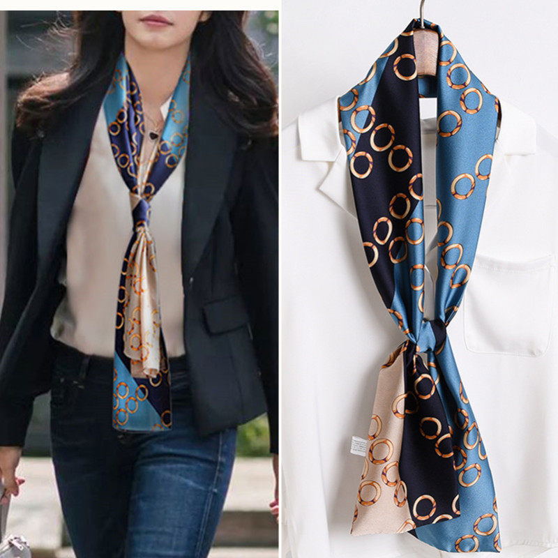 2021 new spring and summer silk scarf small square scarf women Korean ...