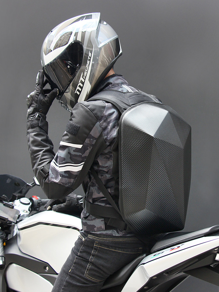 Motorcycle helmet bag waterproof carbon fiber hard shell turtle bag ...