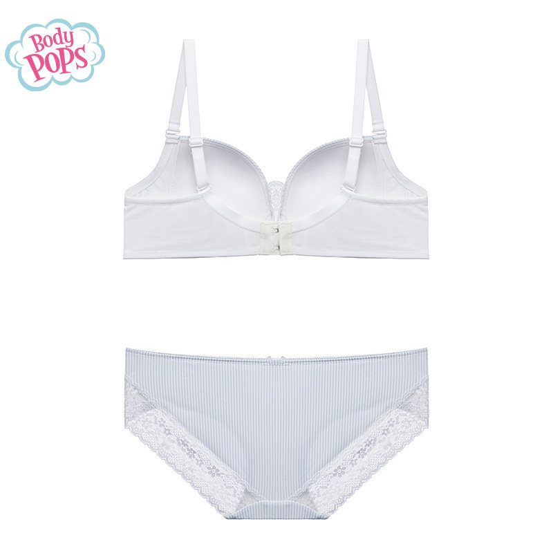 [USD 123.55] Bra Set Bodypops Striped Print Sweet Cute Pure Sexy ...