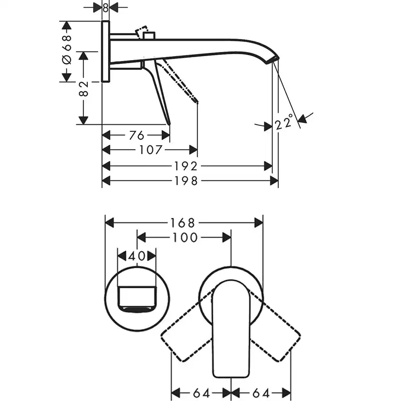 汉斯格雅75050007入墙式白色暗装面盆龙头75050707 黑色 75050677