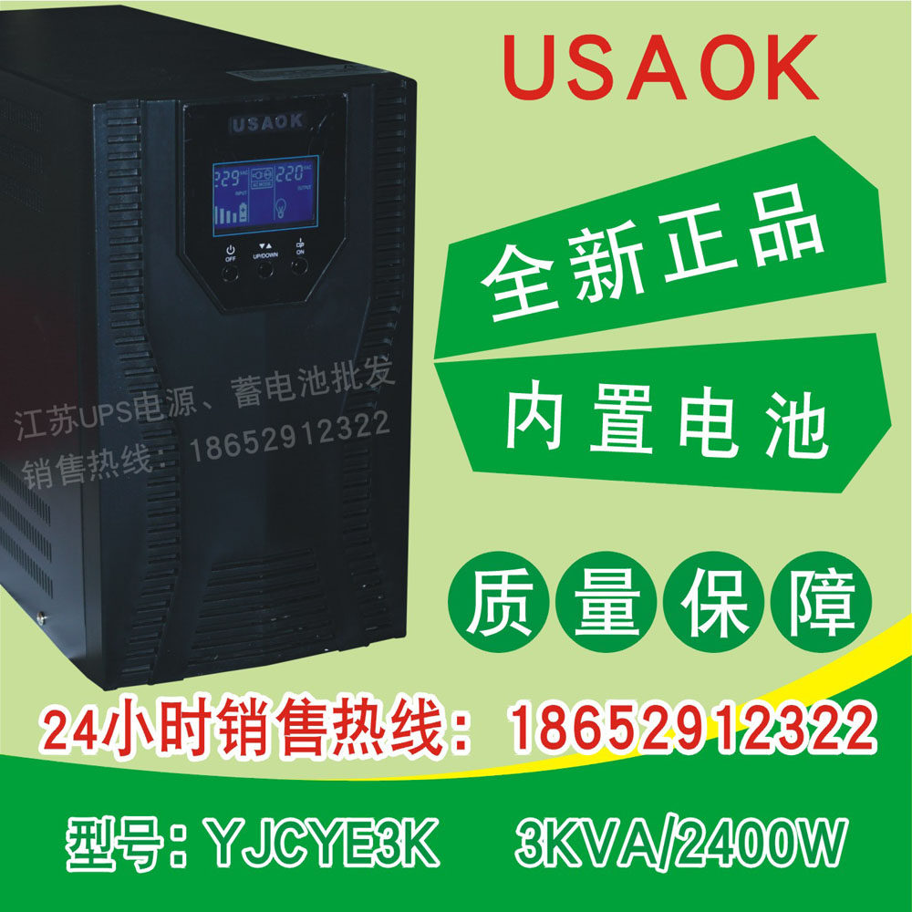 USAOK UPS 不间断电源 C3K 3KVA 3000VA 内置电池YJCYE3K 泰琪丰