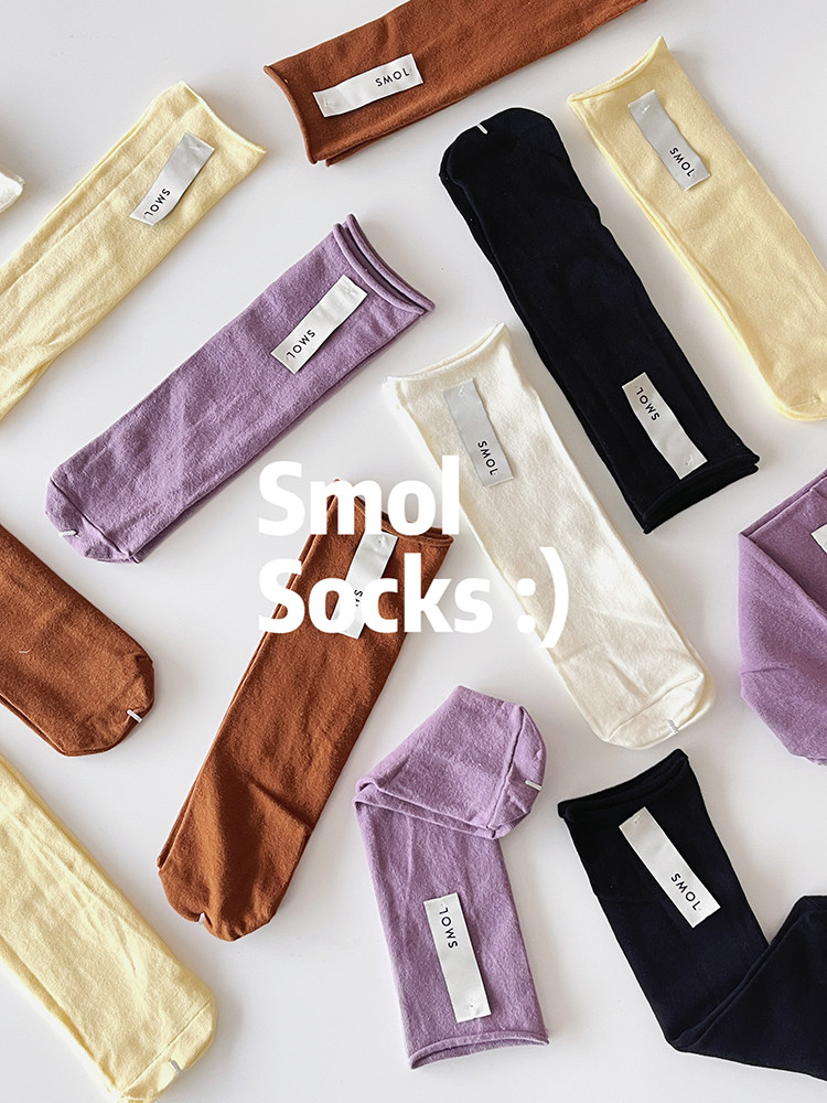 SMOL STUDIO 夏季調色盤系列/純色中筒襪