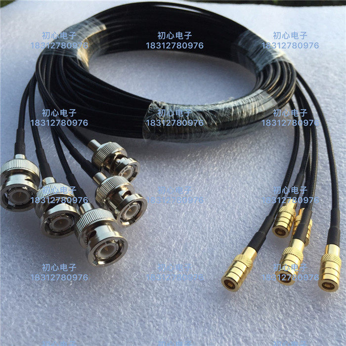 BNC/SMB-JK BNC公頭轉SMB母頭黑色RG316跳線轉接線 示波器饋線