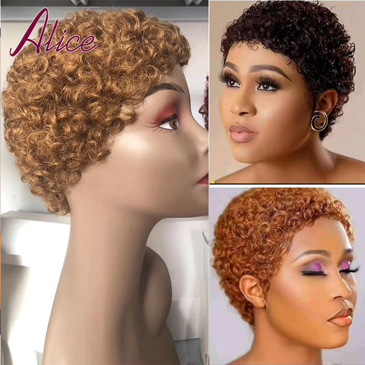 Alice Short Afro Curly Pixie Cut假发怎么戴才不假？保姆级教程来了！_日常整顶假发_淘宝美妆网
