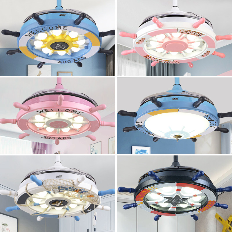 Children ceiling fan light Invisible fan Male and female children ...