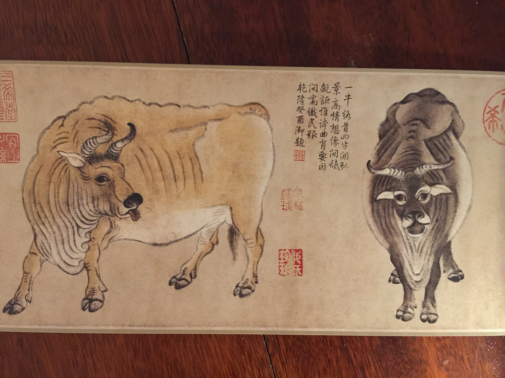 Chinese Painting Scroll Beijing Palace museum Five Oxen by Han Huang | eBay