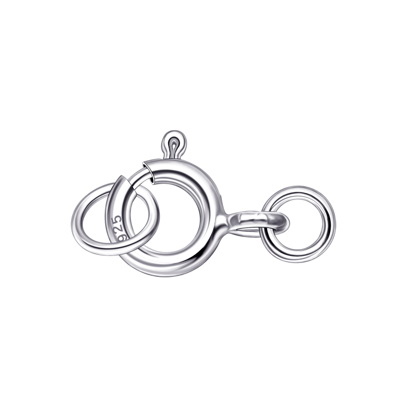 925純銀DIY釦子材料珍珠項鍊連接卡扣手錬繩釦開口圈配件皮帶頭鎖扣-Taobao