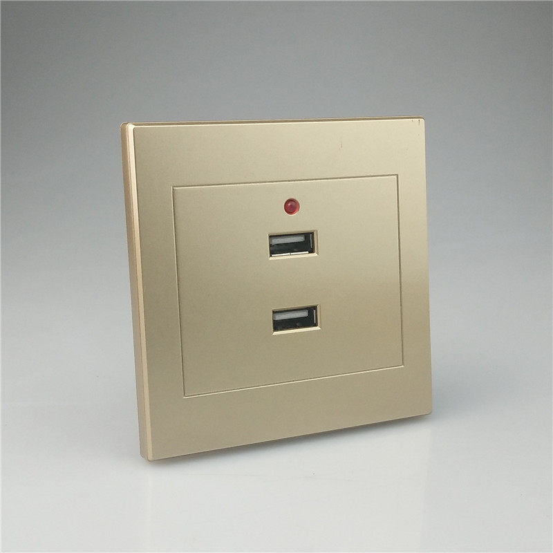 12V USB charging socket Type 86 concealed gold panel 12V low voltage ...