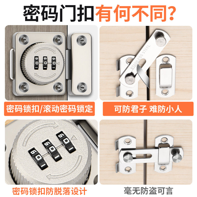 [USD 7.14] Hole-free home drawer locker door locker lock locker lock ...