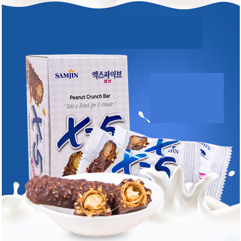 跨境豆-Samjin chocolate X5 bar peanut butter sandwich 36g (instead of ...