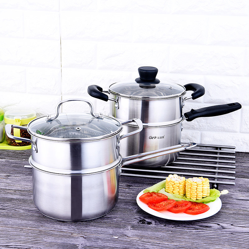 Milk pot 304 stainless steel mini pot to cook noodles Baby food double ...