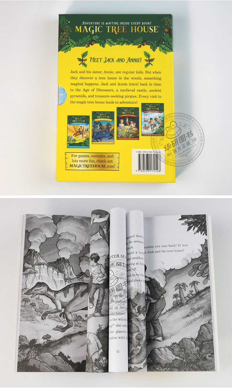 神奇树屋 英文原版儿童绘本小说 Magic Tree House 1-4册 神奇的树屋 进口美国小学故事章节桥梁书 英文版 dinosaurs ...