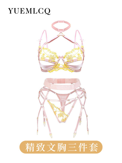 Underwear Female French Embroidered Lace Pure Emotional Elegant Neck ...