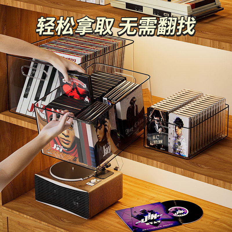 透明专辑收纳盒防尘亚克力蓝光碟DVD储存箱收藏磁带CD唱片展示架：音乐收藏家的终极神器！-CD盒-淘宝百科网