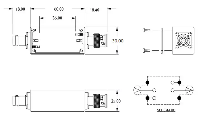 AL2391 BNC Project box enclosure DIY RF屏蔽鋁盒阻抗電阻網路