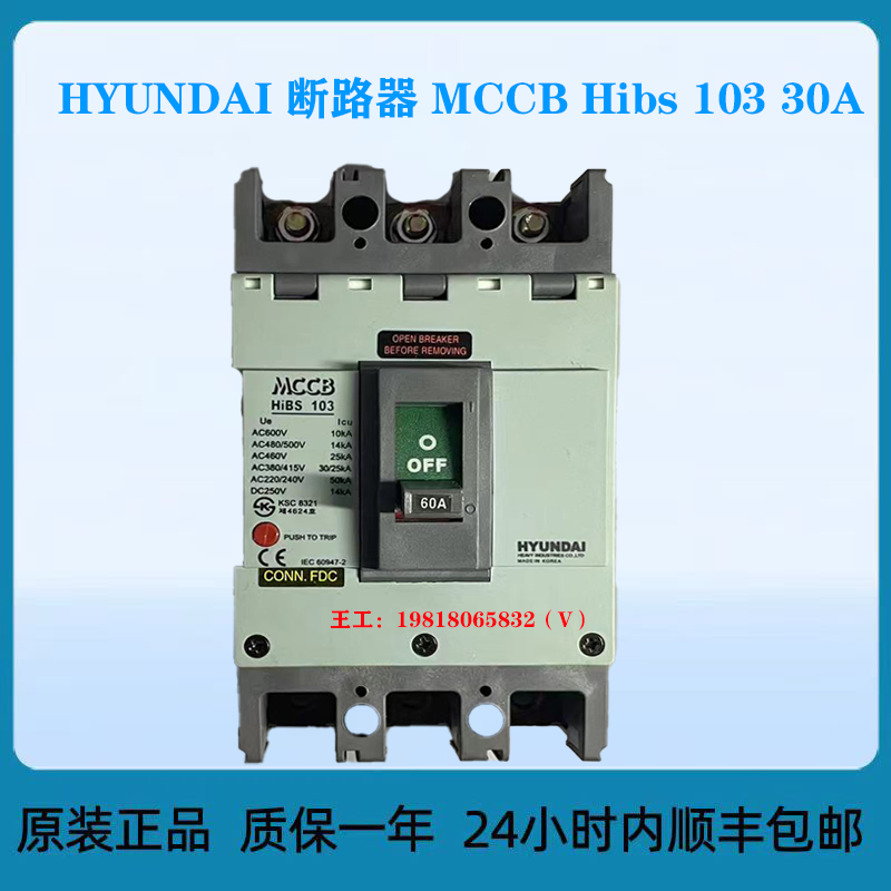HYUNDAI 断路器 MCCB Hibs 103 60A