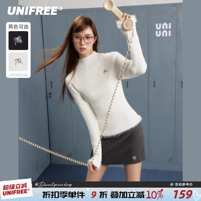 Unifree semi -high -neck sweater in autumn and winter new hot girl ...