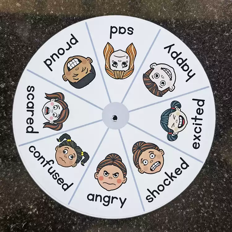儿童情绪表情英文闪卡 脸谱认知早教卡片英语教学工具