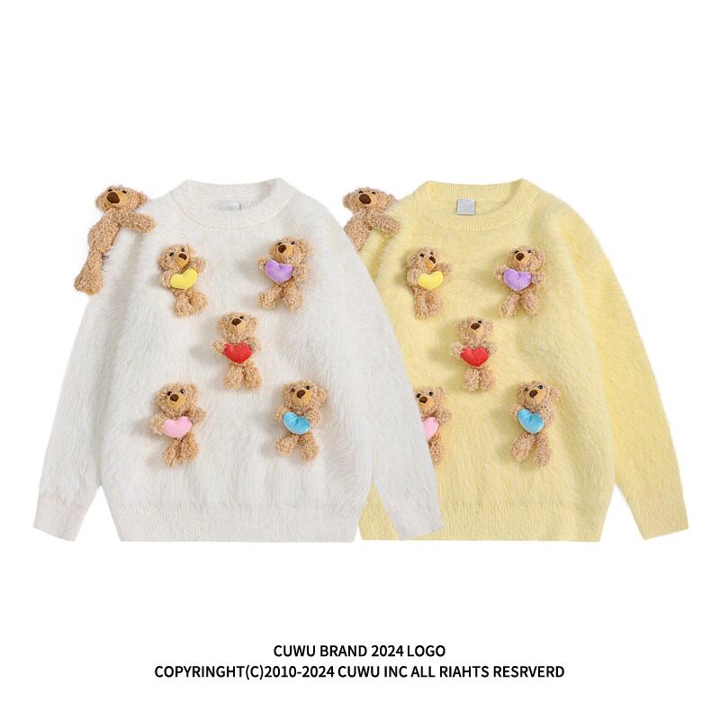 救命！这件cuwu小熊毛衣让我原地封神！甜妹必备的软糯暴击💥-毛衣-淘宝好物网