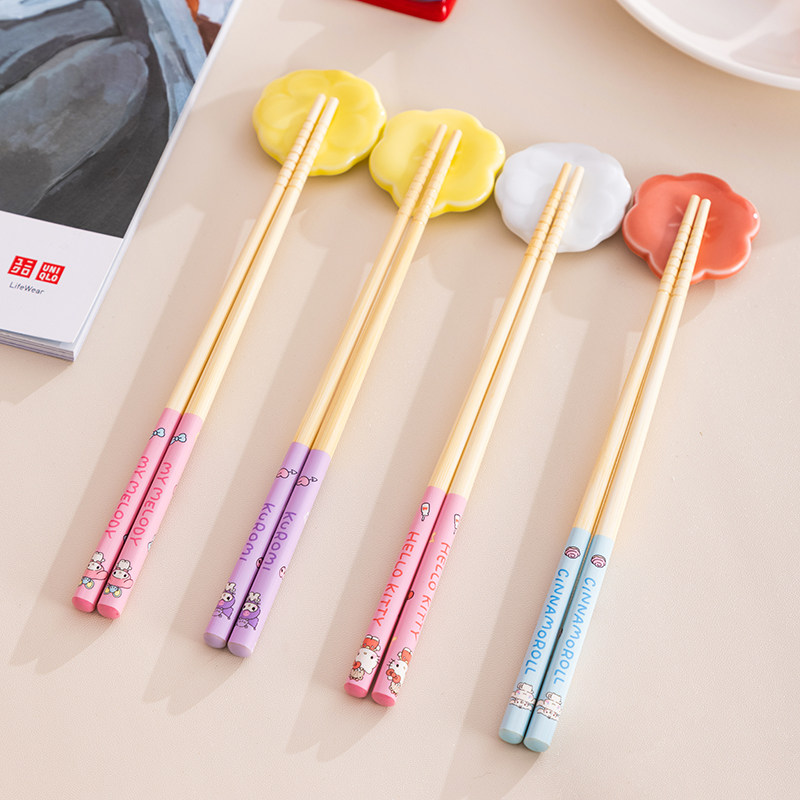 🌸 Cute hello kitty chopsticks 🌸 - bamboo chopstick suit specially ...