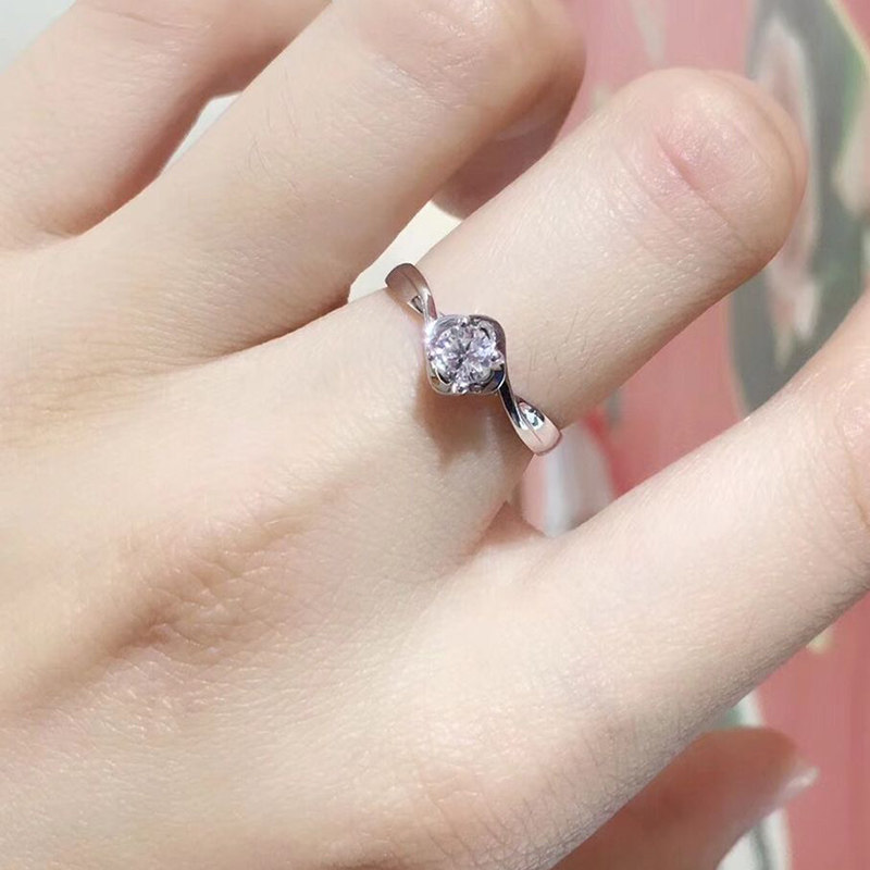 Cute Jewelry White 18k Gold Platinum Diamond Ring 30 Point Diamond Ring ...