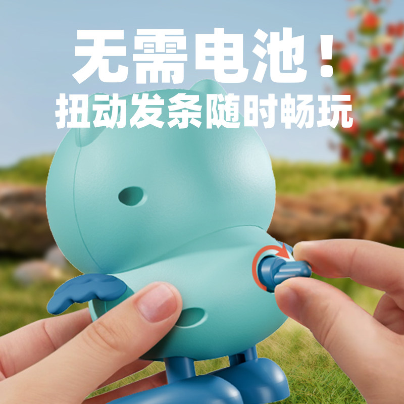 跳跳猫头鹰发条玩具，会跑会动的小动物宝宝礼物太可爱了！-发条玩具-淘宝百科网