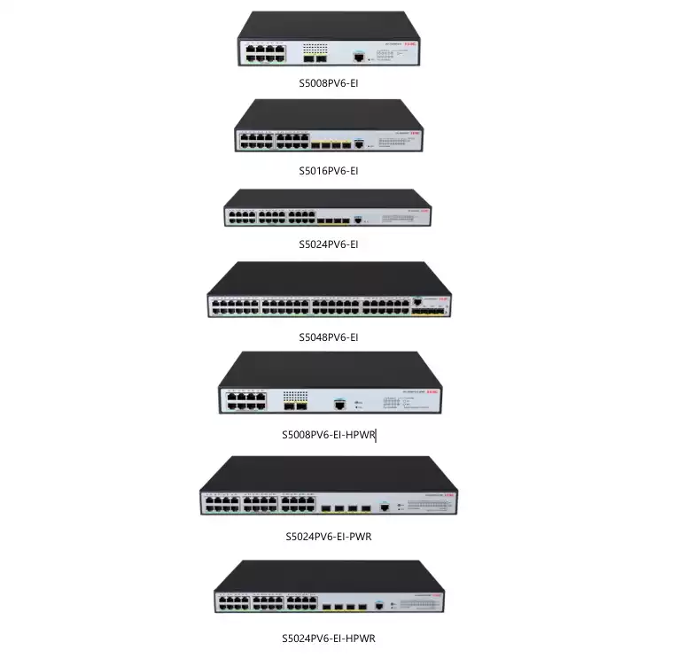 华三S5008/S5016/S5024/S5048PV6-EI-PWR/HPWR 24/48口千兆交换机