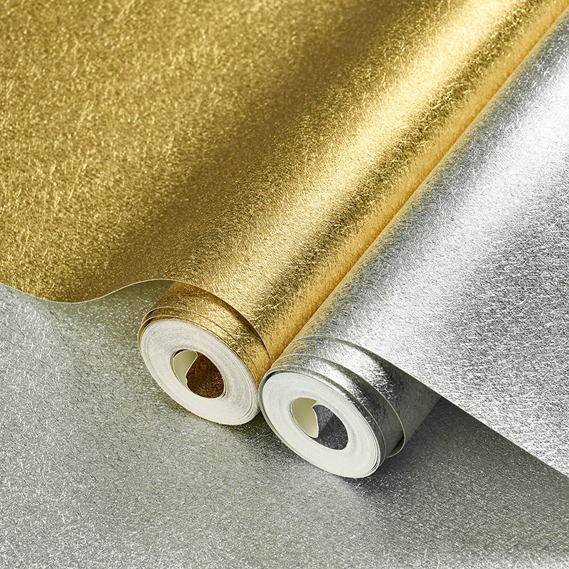 [USD 23.96] Waterproof Gold Foil Wallpaper Gold Silver Wallpaper KTV ...
