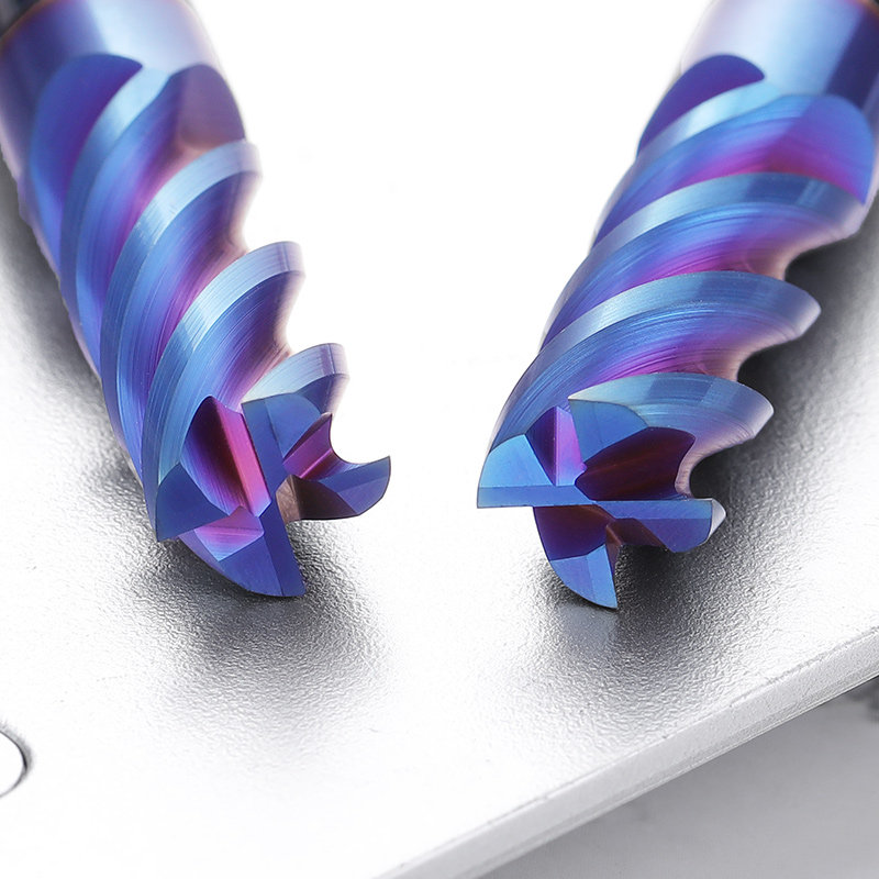 65-degree tungsten steel milling cutter 4-edge flat bottom high hard ...