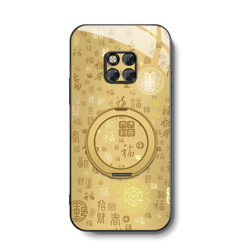 适用华为Mate20手机壳防摔HMA-AL00祝福文字百福壳mate20Pro软胶全包边LYA旋转支架磁吸圈保护套新年款防指纹