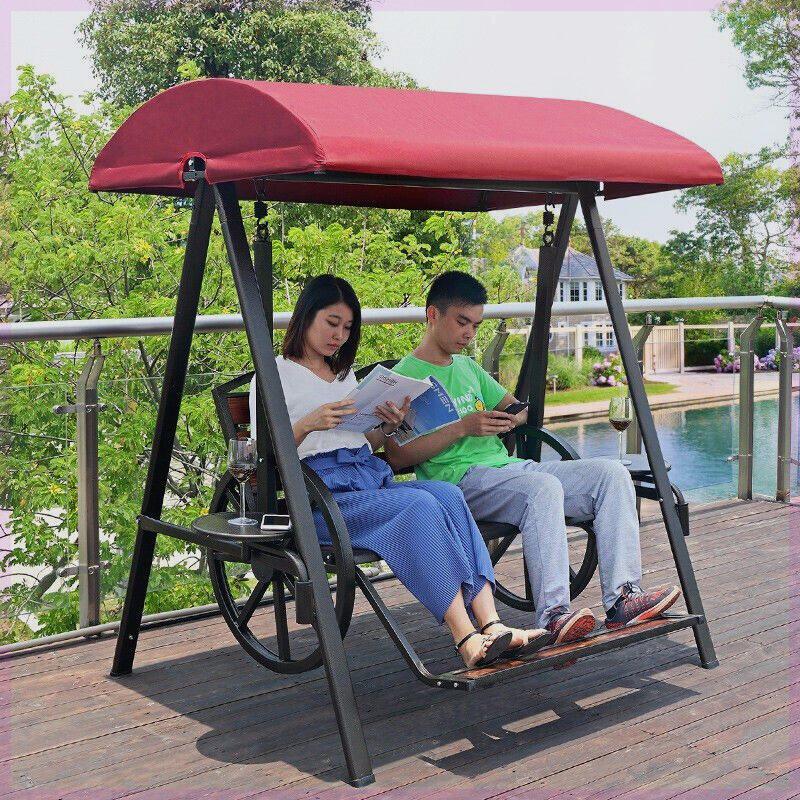 秋千户外庭院成人家用室外吊椅摇椅双人铁艺秋千有哪些选购要点？-户外秋千-淘宝好物网