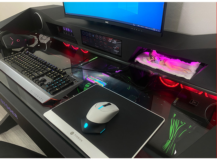 Btooer computer case integrated table fully transparent water-cooled ...