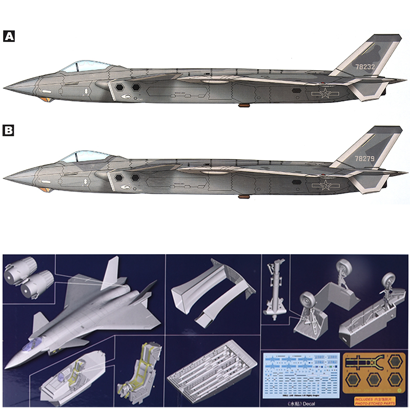 Sharp Model Trumpeter Assemble Aircraft 05811 China J-20 J20 Weilong Stealth Fighter 1 48