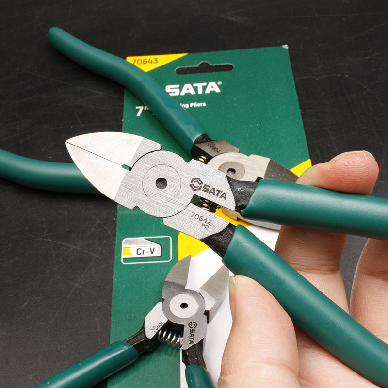 世达SATA正品5寸塑料水口钳70641-70642-70643薄口平口电线电子剪-阿里巴巴