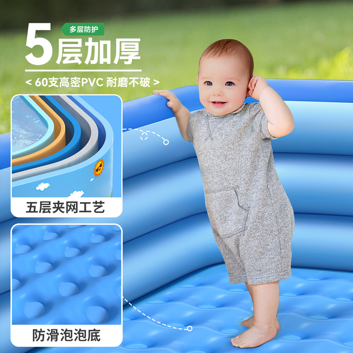 大型充气泳池：宝宝夏日戏水新宠，全家欢享清凉一夏！-游泳池-淘宝好物网
