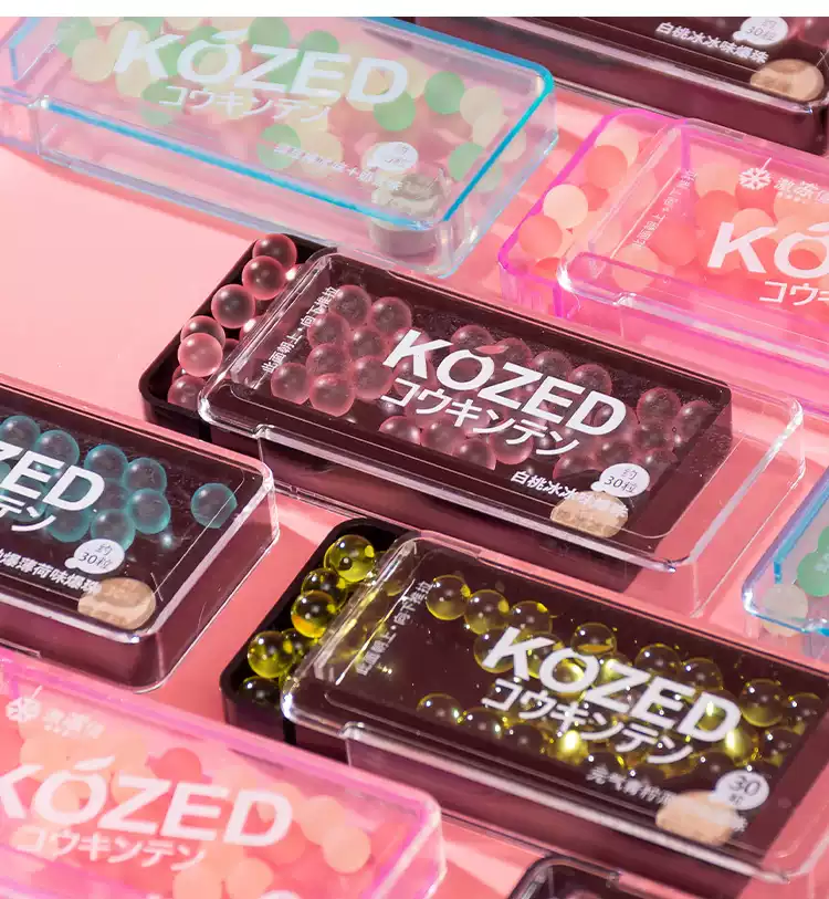 提神醒脑暴浆珠口气清新凉爽kozed口腔爆珠清强劲薄荷爆糖口香糖-Taobao