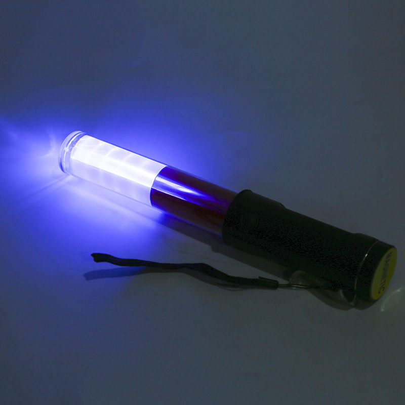 Rechargeable traffic baton night safety warning stick LED glowing flash ...