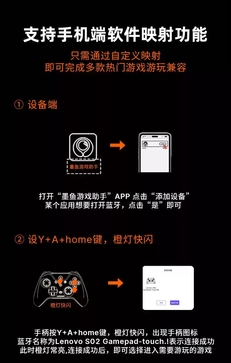 联想S02无线游戏手柄双人pc电脑版pro手机电视蓝牙手柄带体感震动switch/steam原神黑神话悟空xbox绝区零国行-Taobao