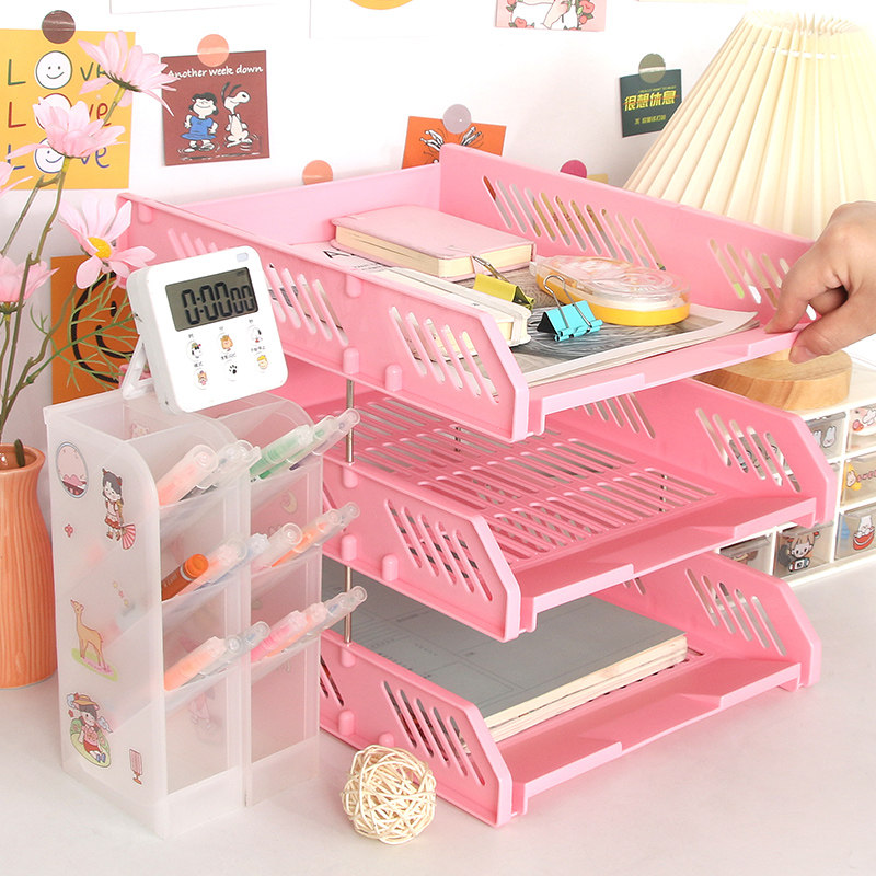 办公室收纳达人必备！三层文件架如何让桌面焕然一新？🔥-文件座-淘宝好物网