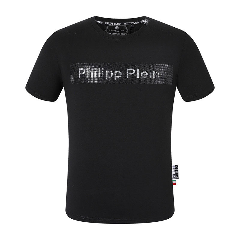 2023 Summer Phillip Brand pp Letter Hot Drilling Short-sleeved T-shirt ...