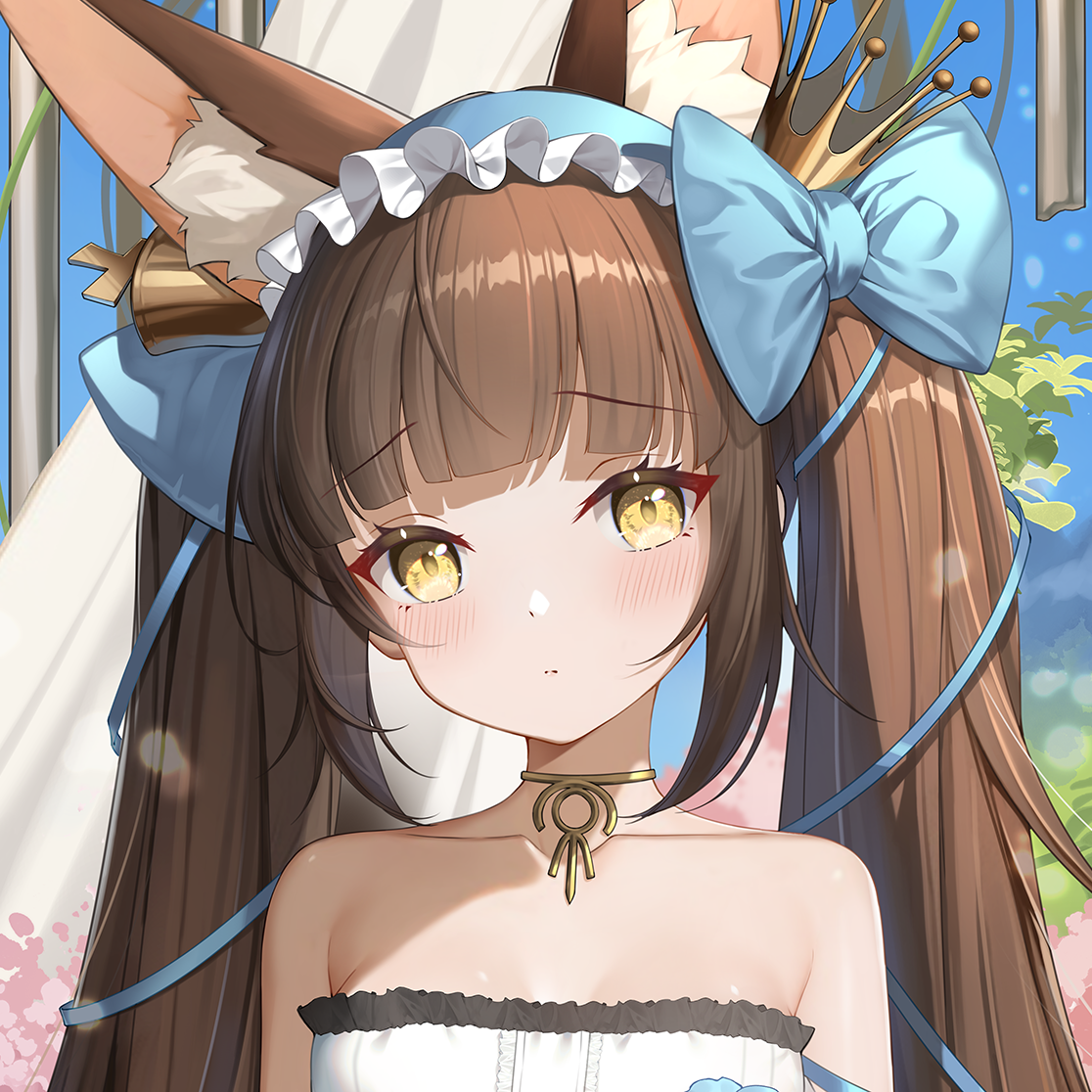 Moe night tea party original azur lane long door beast ear customized ...