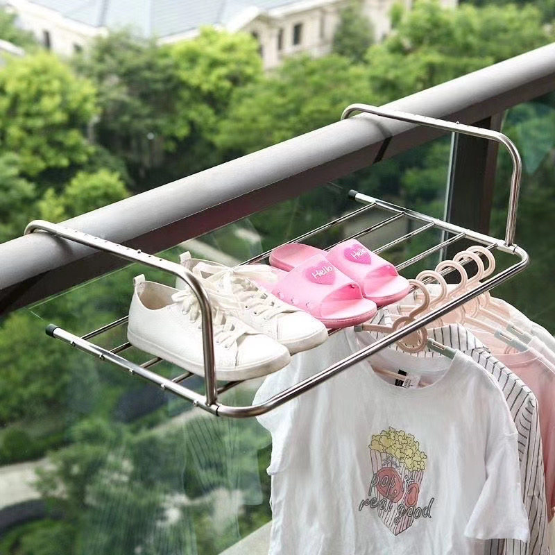 [USD 20.43] balcony clothes hangers outside window clothes hangers anti ...