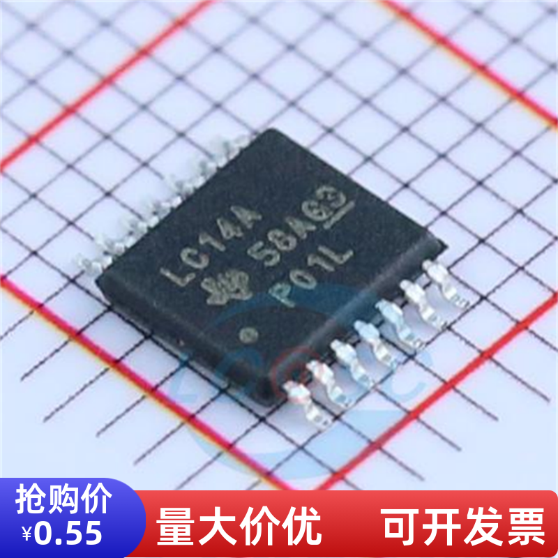 全新原装TI SN74LVC14APWR 丝印LC14A 贴片TSSOP-14 反相器IC芯片