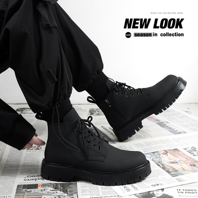 Martin boots men's 2025 new black high-top leather shoes British style retro thick sole high-end ...